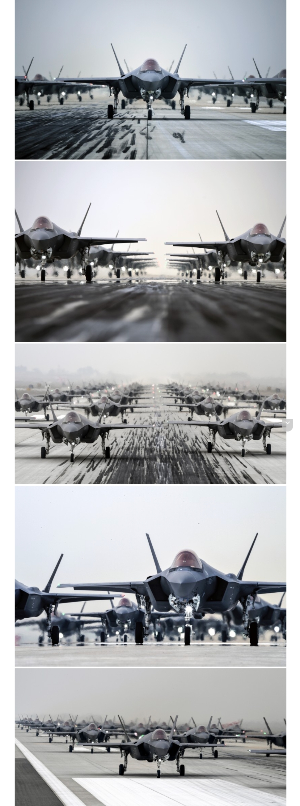 대한민국 공군 F-35A 30여대 활주로 활주ㄷ ㄷ