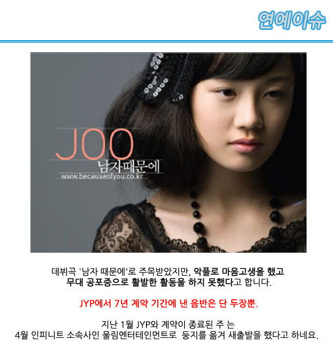 JYP에서 7년간 고군분투한 Joo