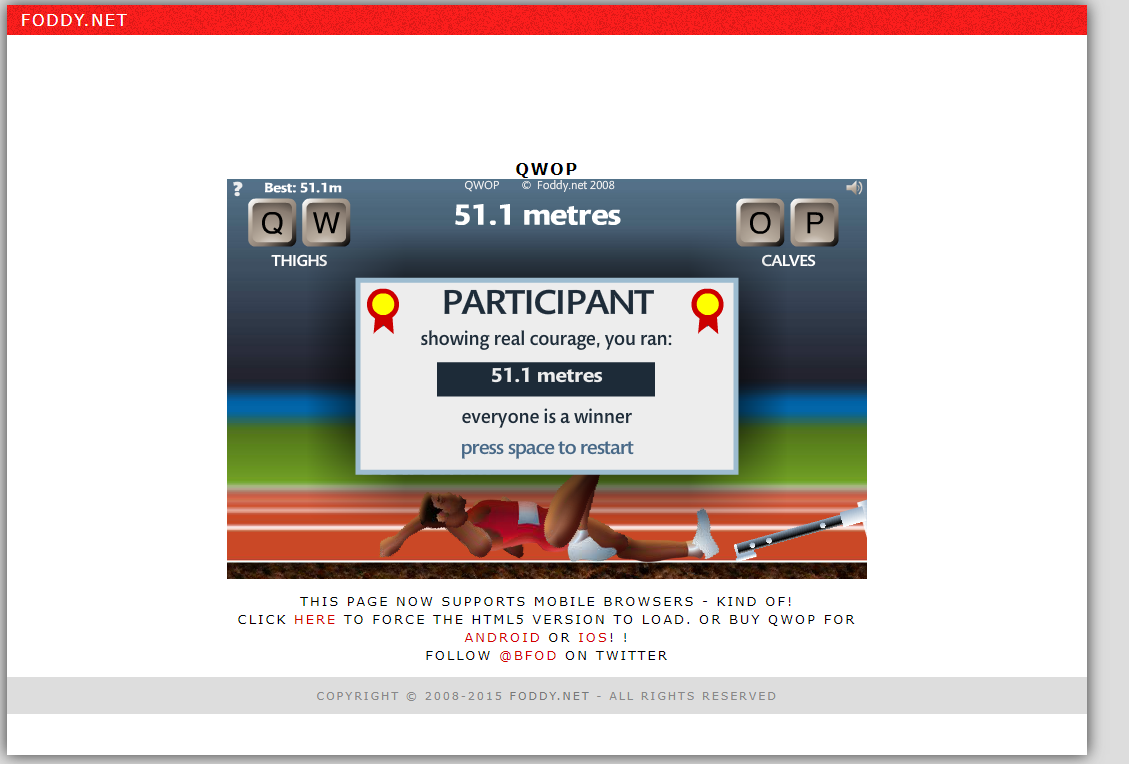 QWOP 코스프레