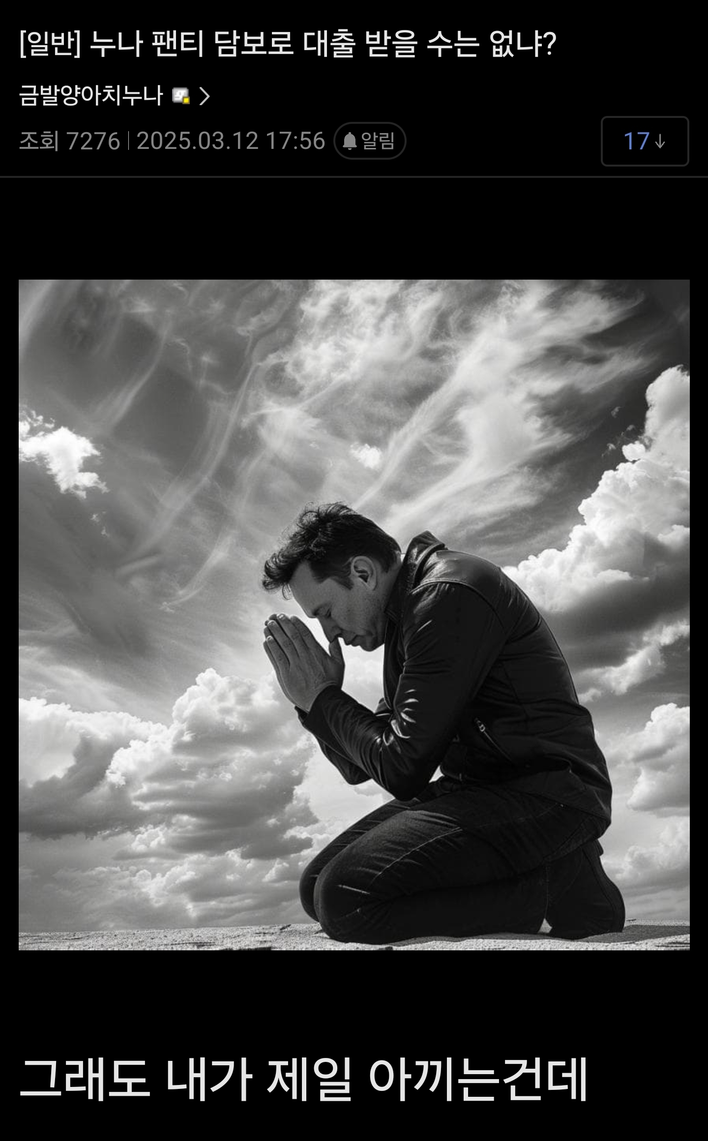 제일 아끼는 것을 담보로 대출을 받으려는 미국주식갤러.jpg