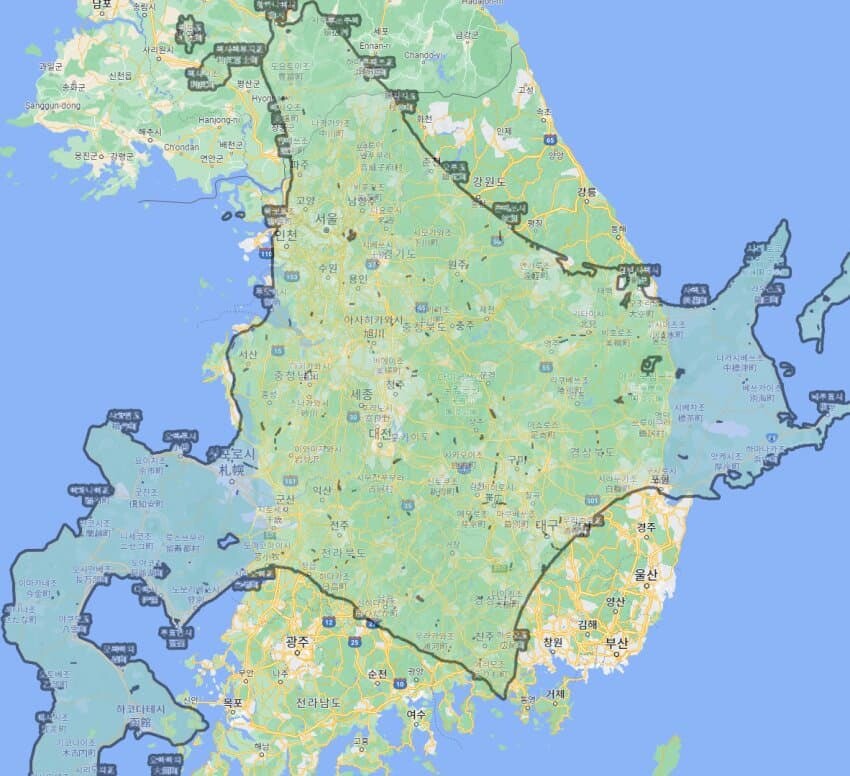 일본 홋카이도 크기